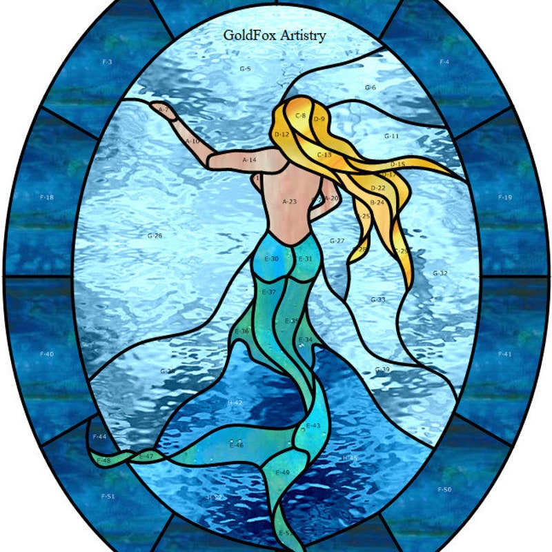 Stained Glass Mermaid - Etsy