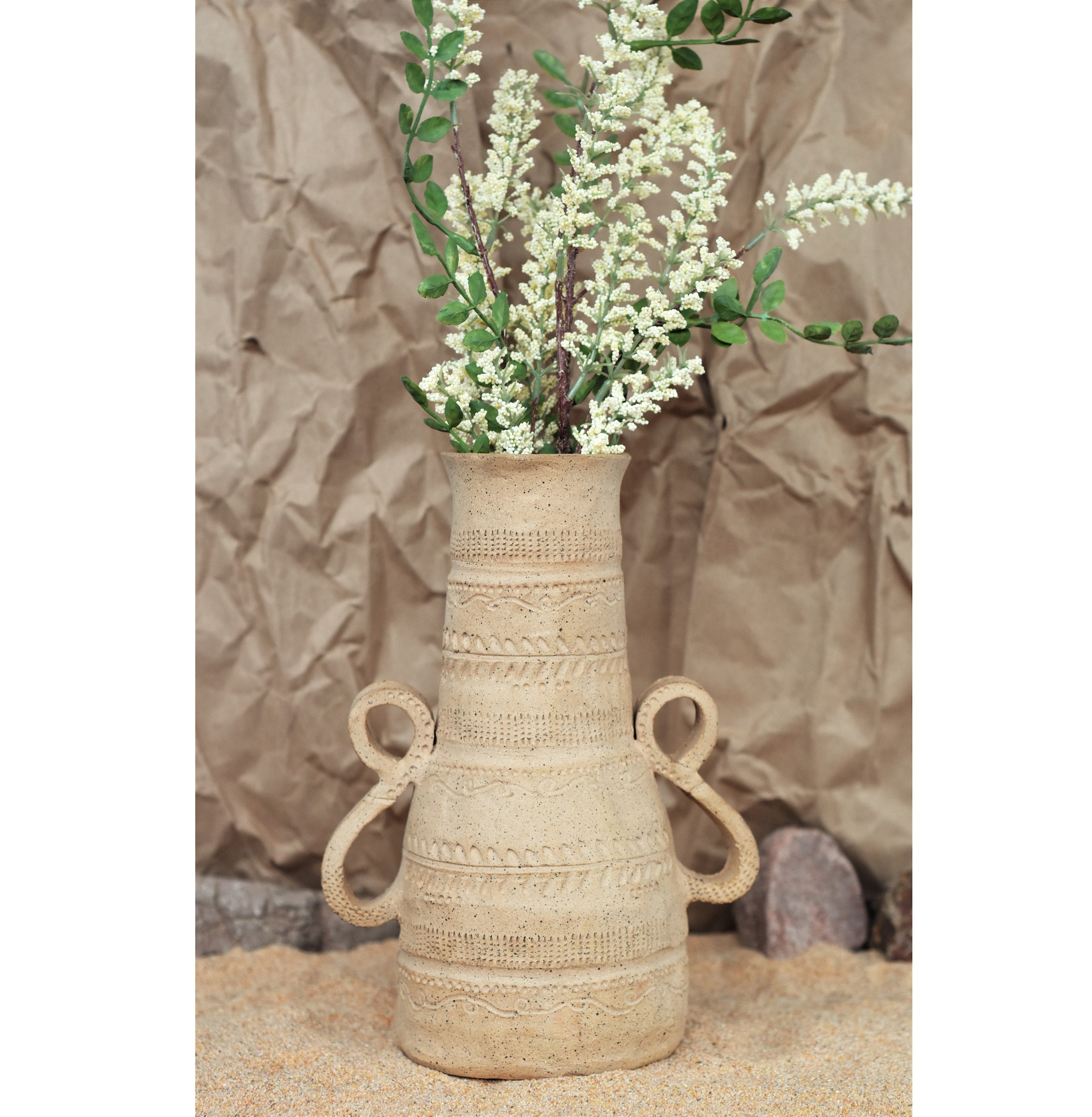 Unique Ceramic Vase, Neo Ancient, Pottery, Stoneware, Handmade, Hand ...