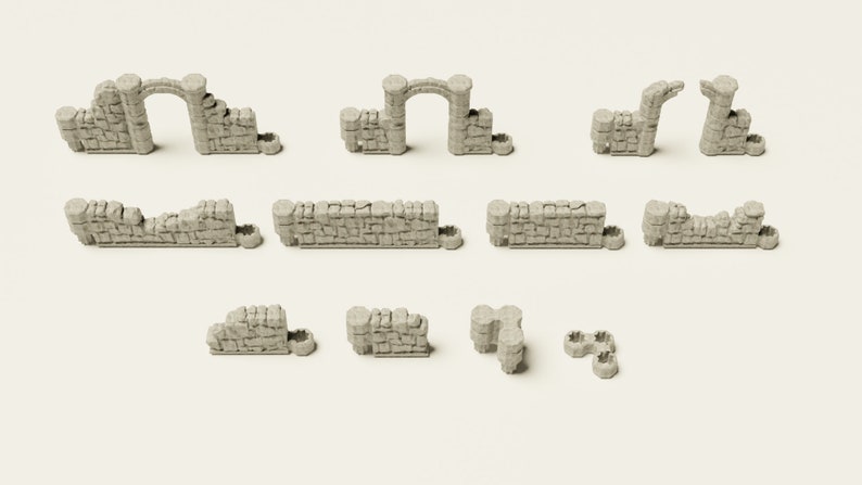 Dungeon Sticks - Ruined Stone Walls (starlink) - 28mm Terrain - Etsy