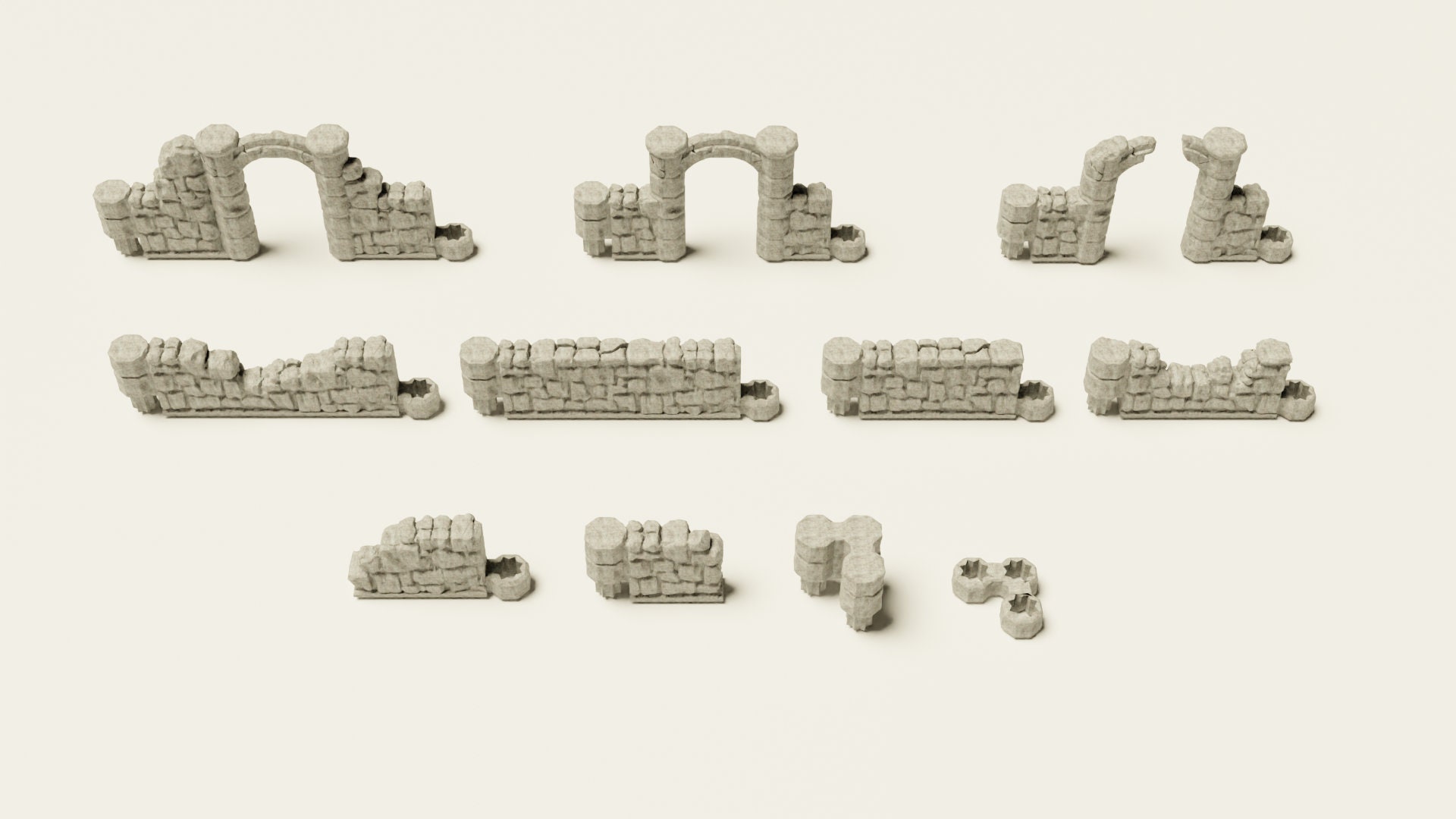 Dungeon Sticks - Ruined Stone Walls (starlink) - 28mm Terrain - Etsy