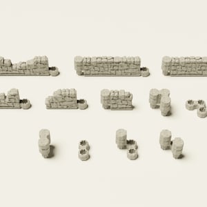 Dungeon Sticks - Ruined Stone Walls (starlink) - 28mm Terrain - Etsy