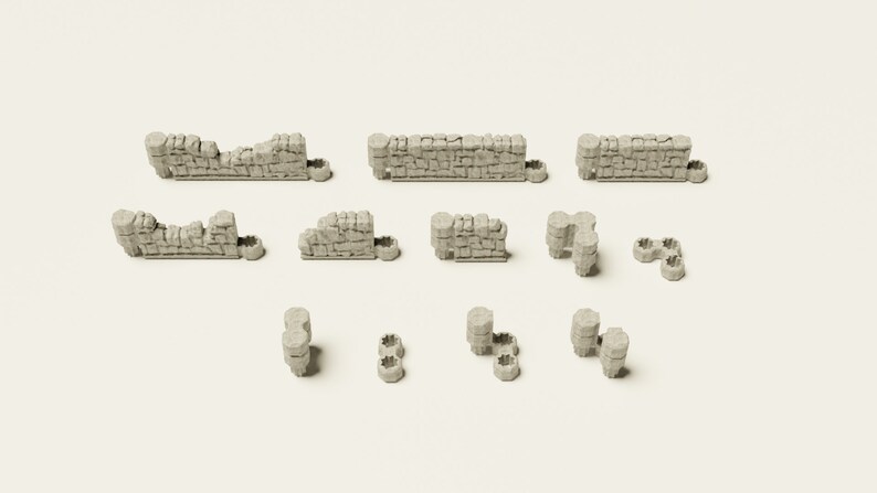 Dungeon Sticks - Ruined Stone Walls (starlink) - 28mm Terrain - Etsy