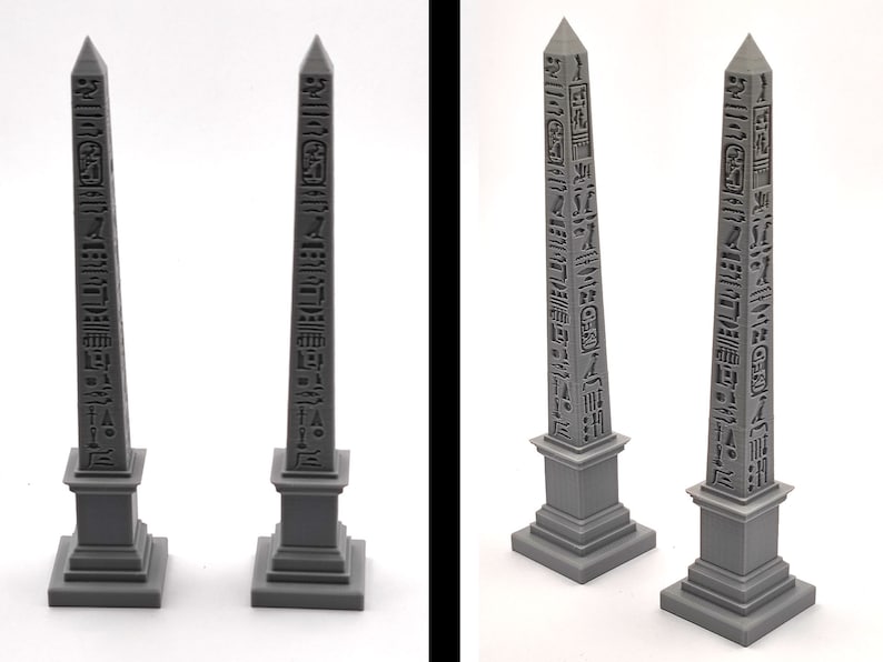 A Pair of Carved Egyptian Obelisks for Gaming Terrain & Scenery 28mm ...