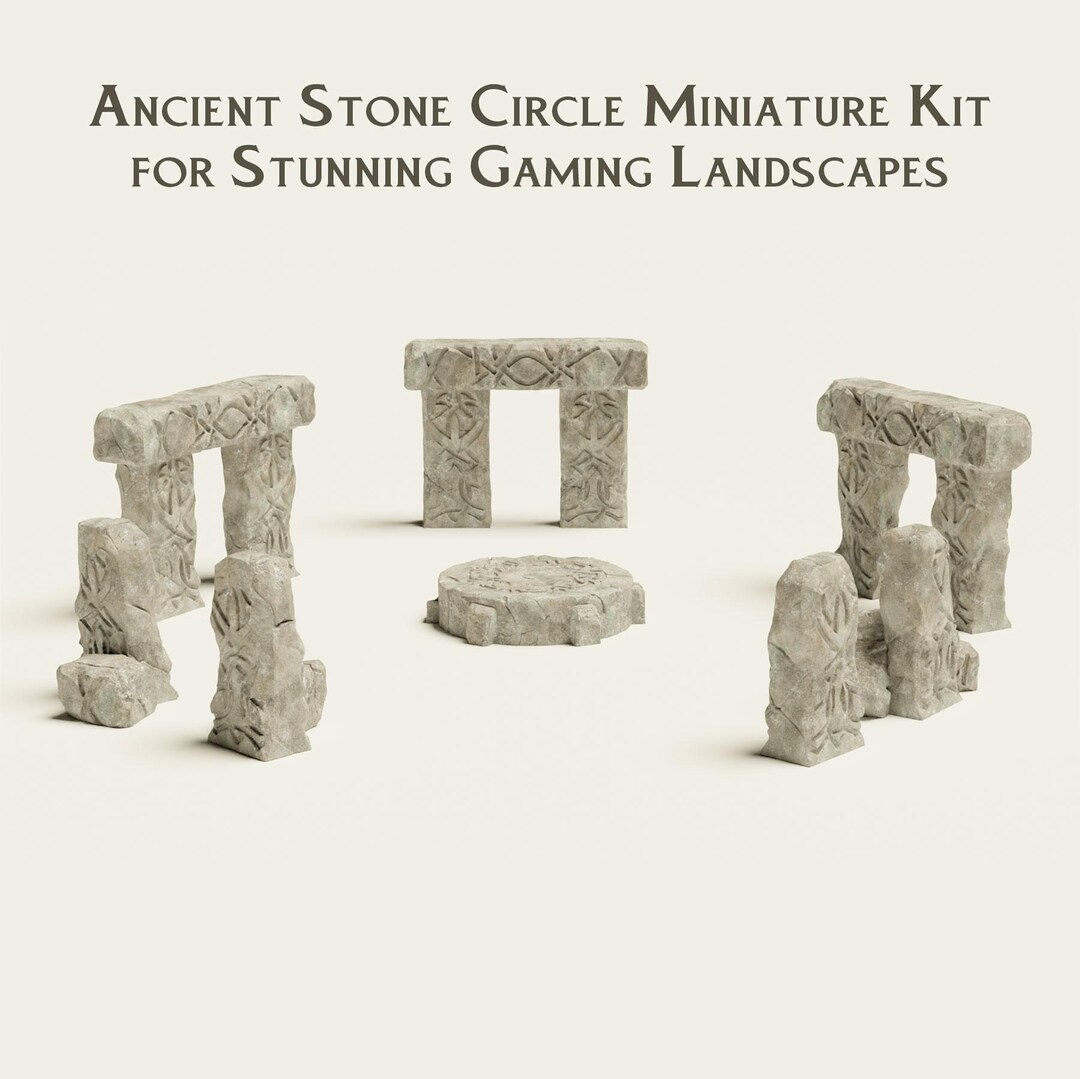 Ancient Stone Circle Miniature Kit for Stunning Gaming Landscapes (28 ...