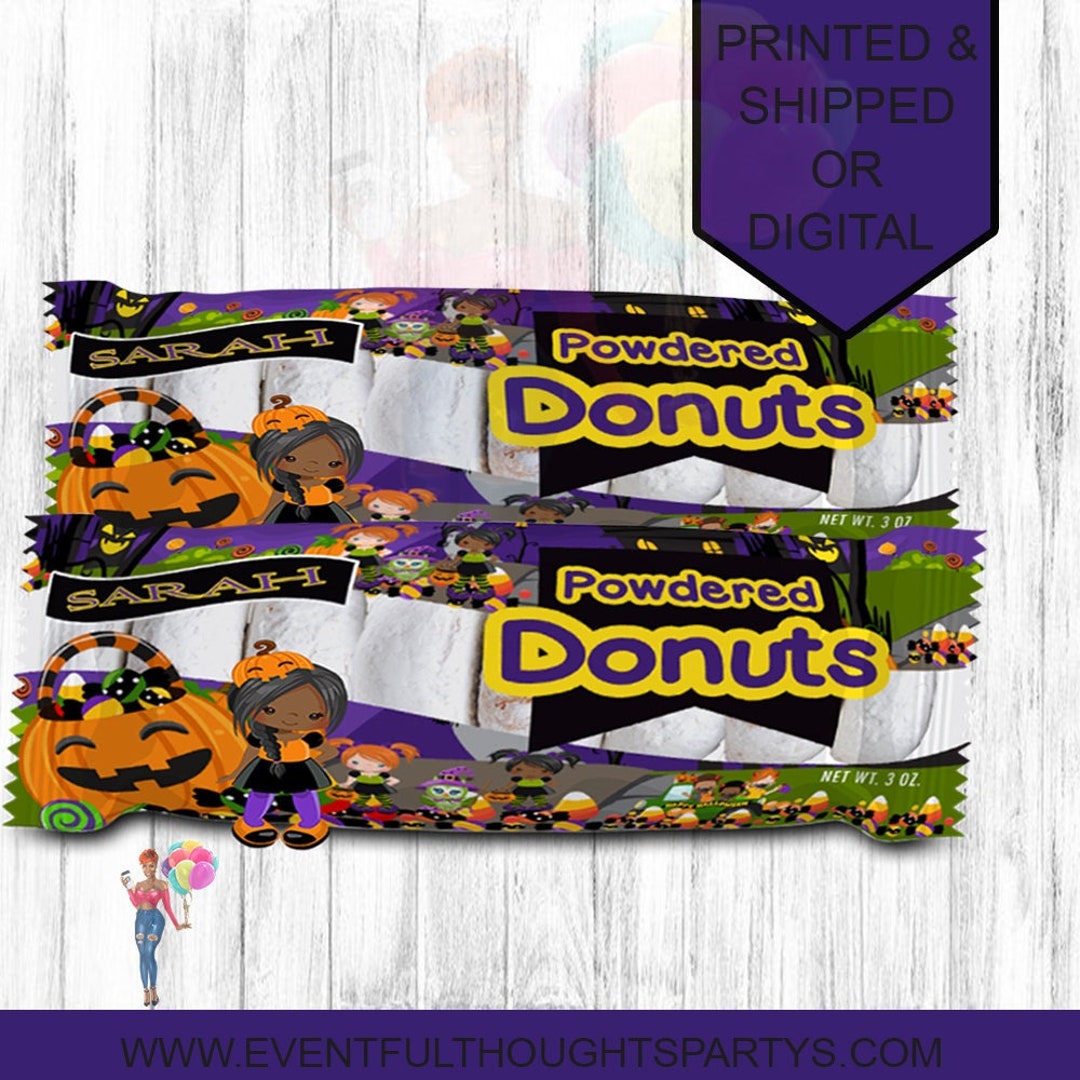 Halloween Donut Wrappers Powdered Donuts Halloween Party - Etsy