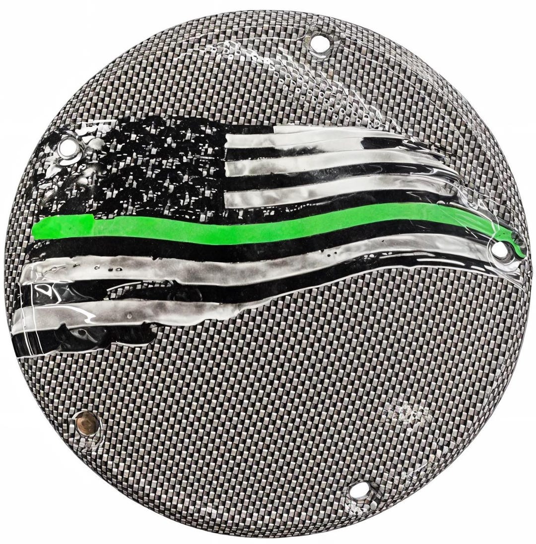 Custom Derby Cover - Carbon Fiber Thin Green Line Flag - Etsy