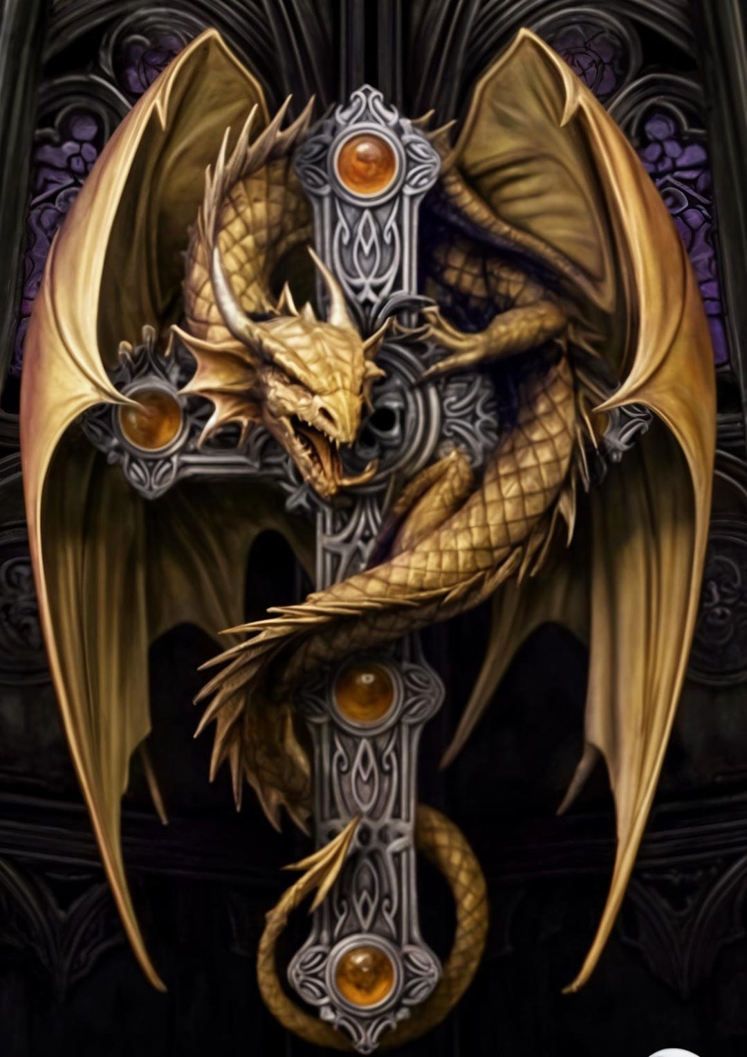 Custom Derby Cover Dragon Cross gold - Etsy