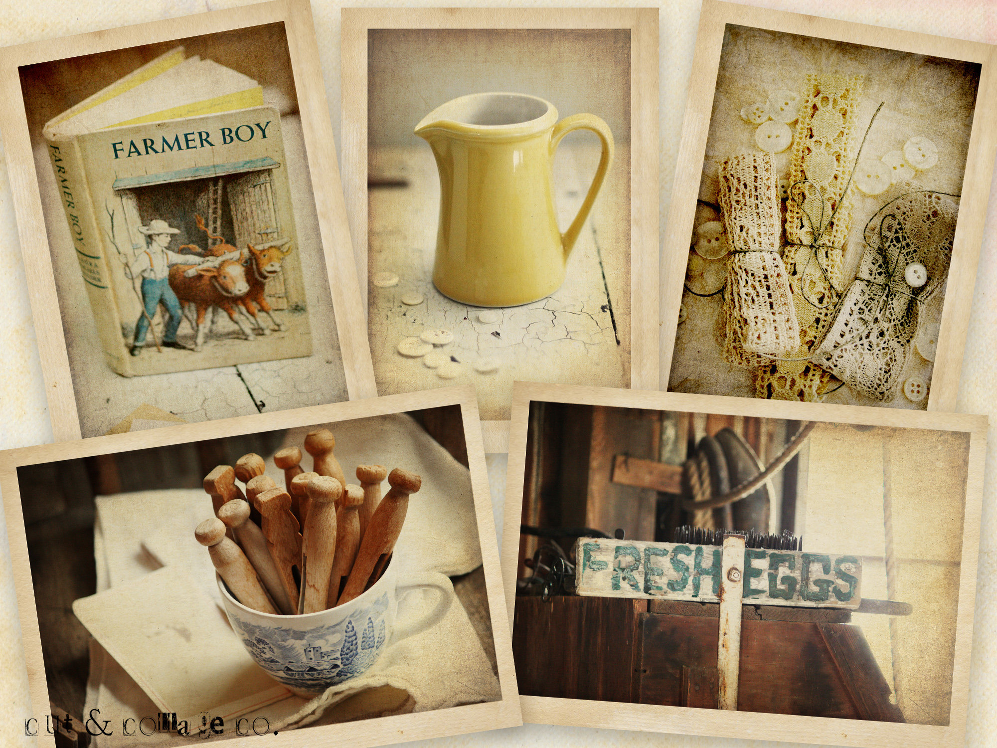 Rustic FARMHOUSE Photo Collection for Junk Journals, Vintage Photo Wall ...