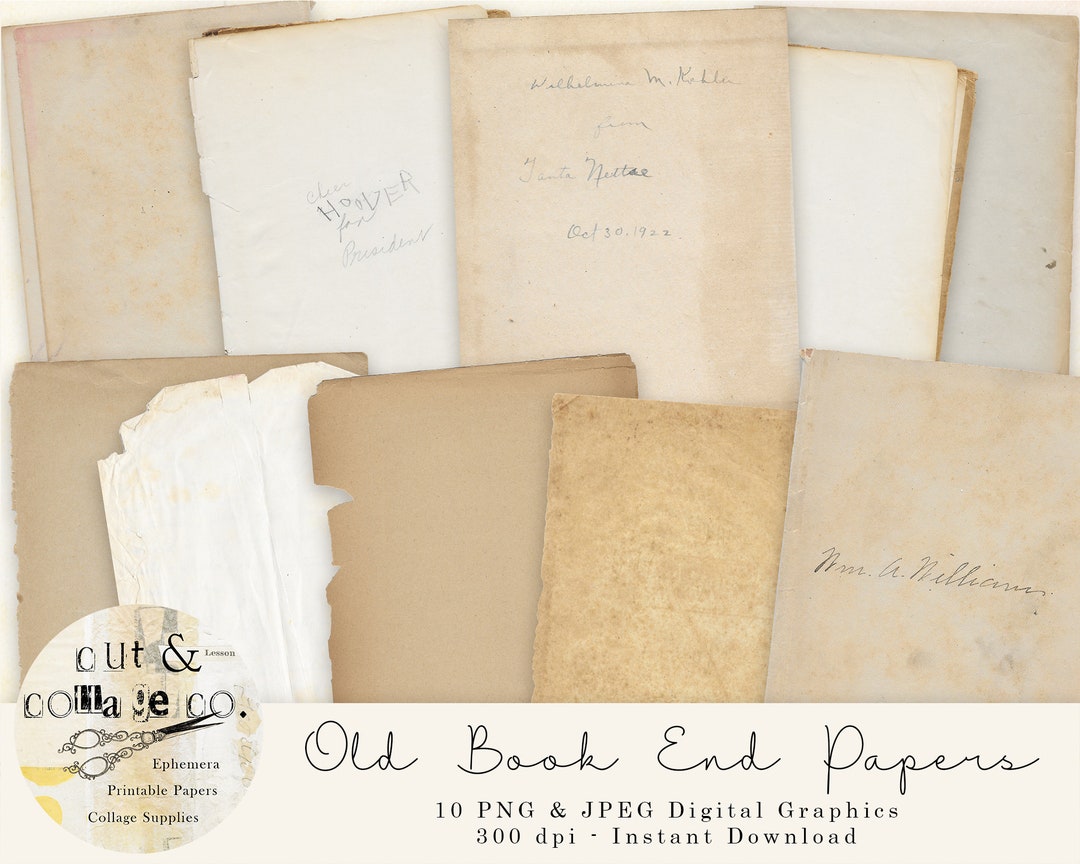 Digital Old Book End Papers From Antique Books High Res PNG Images ...