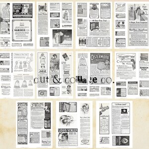 Printable Early 1900's B&W Victorian Advertisements for Junk Journals ...