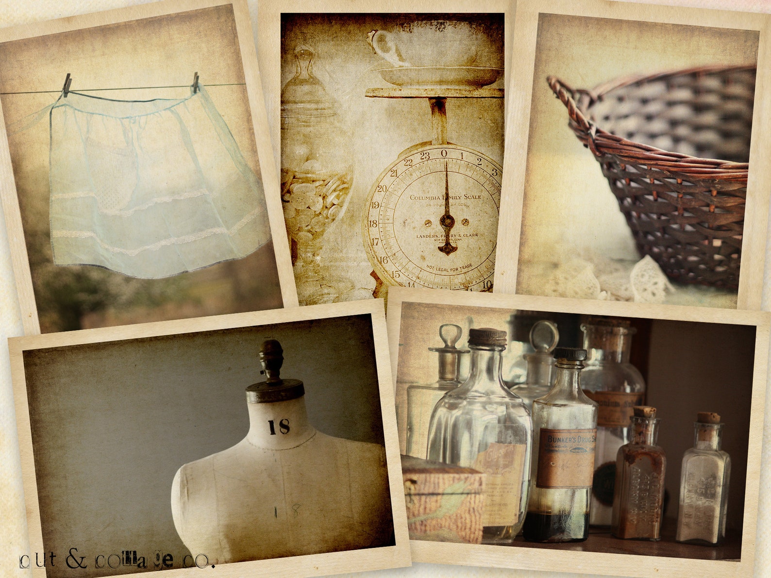 Rustic FARMHOUSE Photo Collection for Junk Journals, Vintage Photo Wall ...