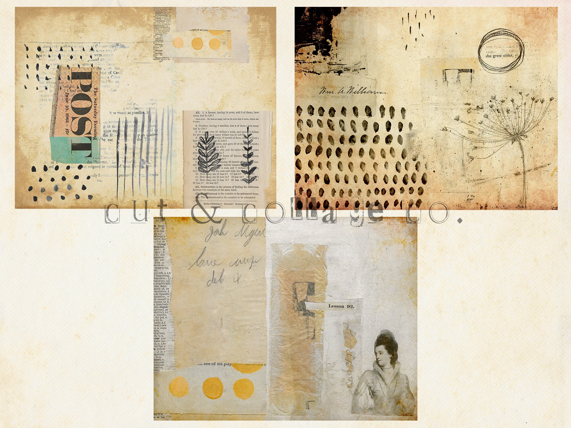 Vintage Abstract Printable Artist Journal Papers Art Pages - Etsy