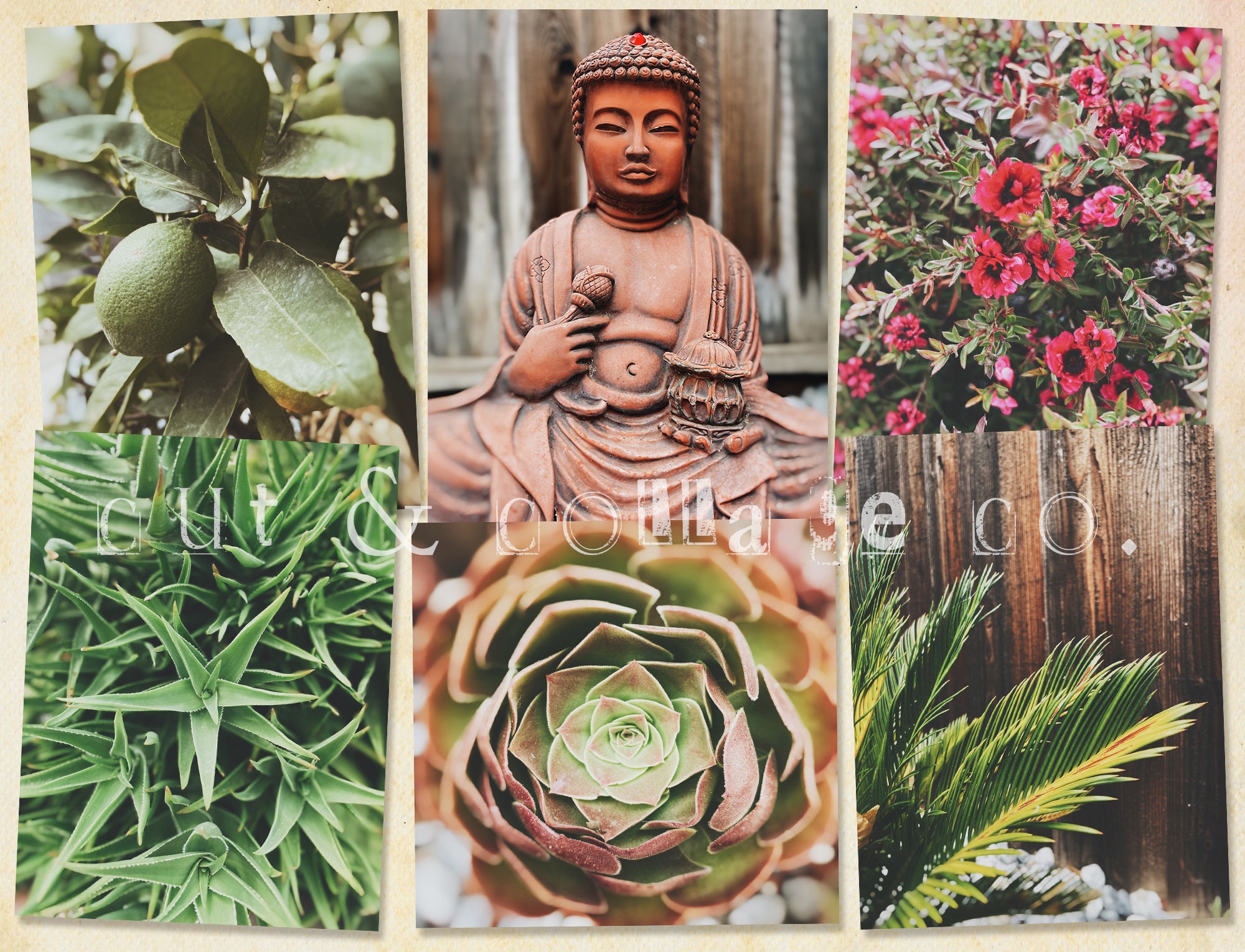 Zen Garden BOHO Printable Photography Collage Sheets for Art Journals ...