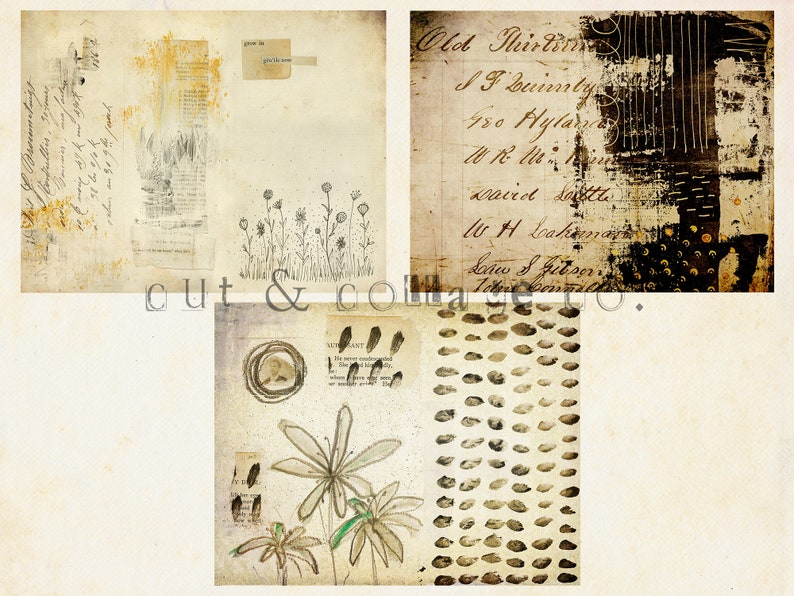 Vintage Abstract Printable Artist Journal Papers Art Pages - Etsy