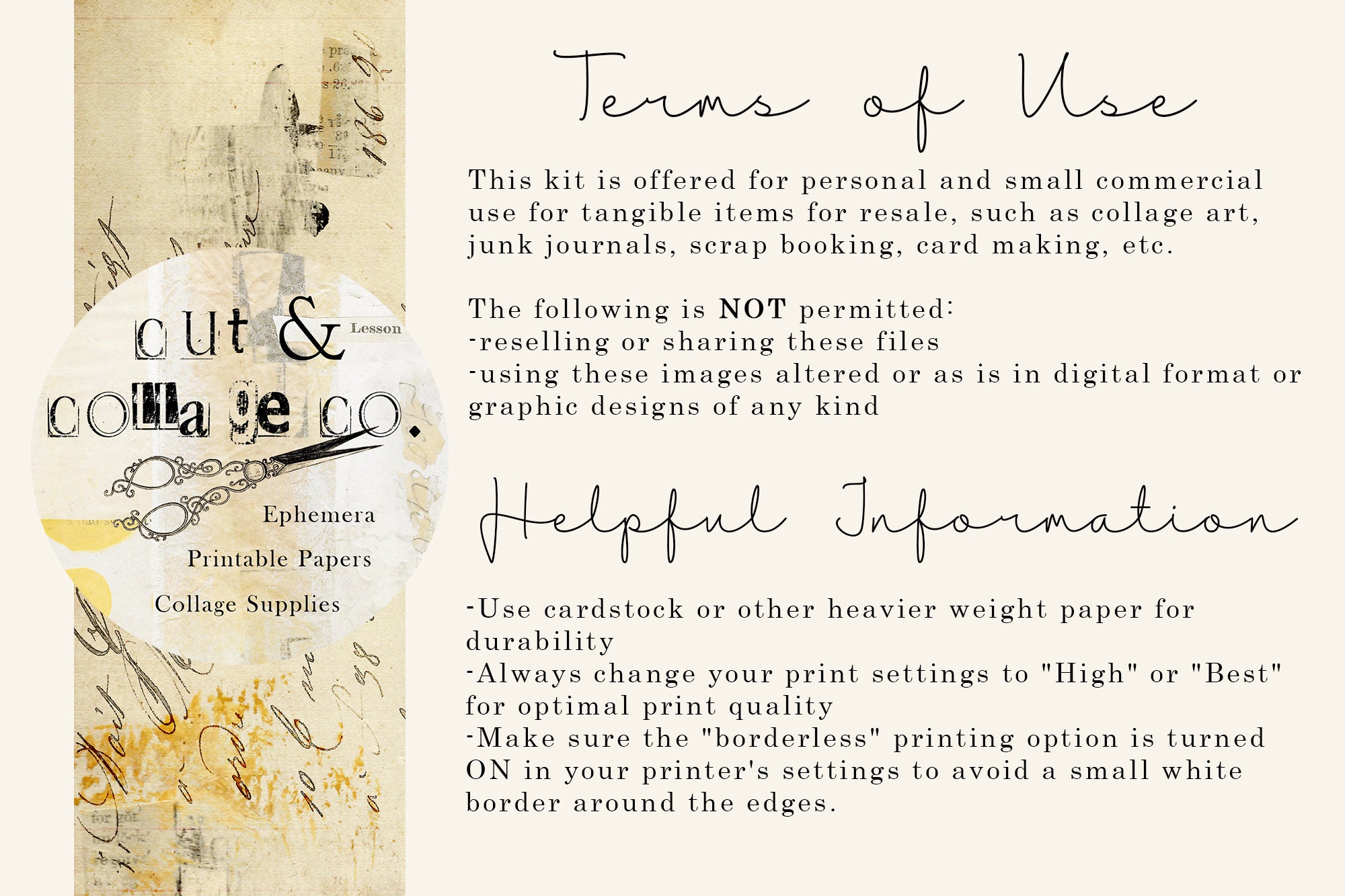 Vintage Abstract Printable Artist Journal Papers Art Pages - Etsy