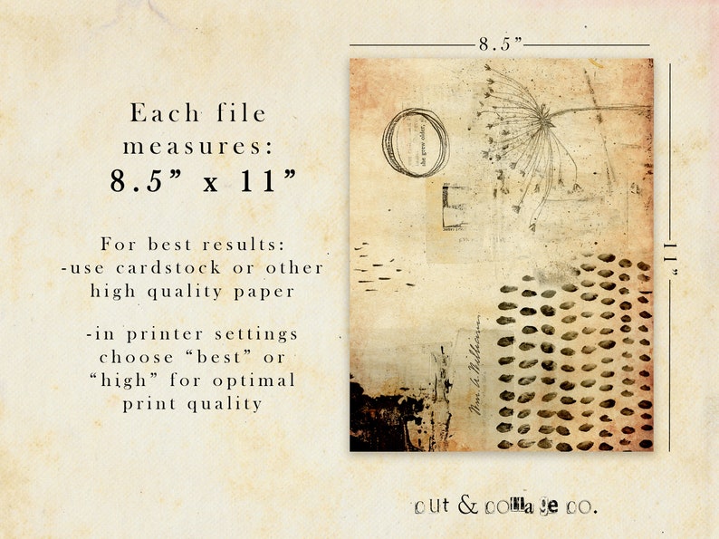 Vintage Abstract Printable Artist Journal Papers Art Pages - Etsy