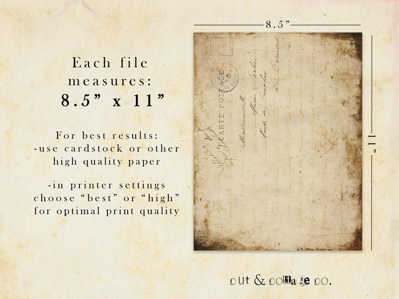 Grunge Script Printable Junk Journal Collage Papers Vintage - Etsy
