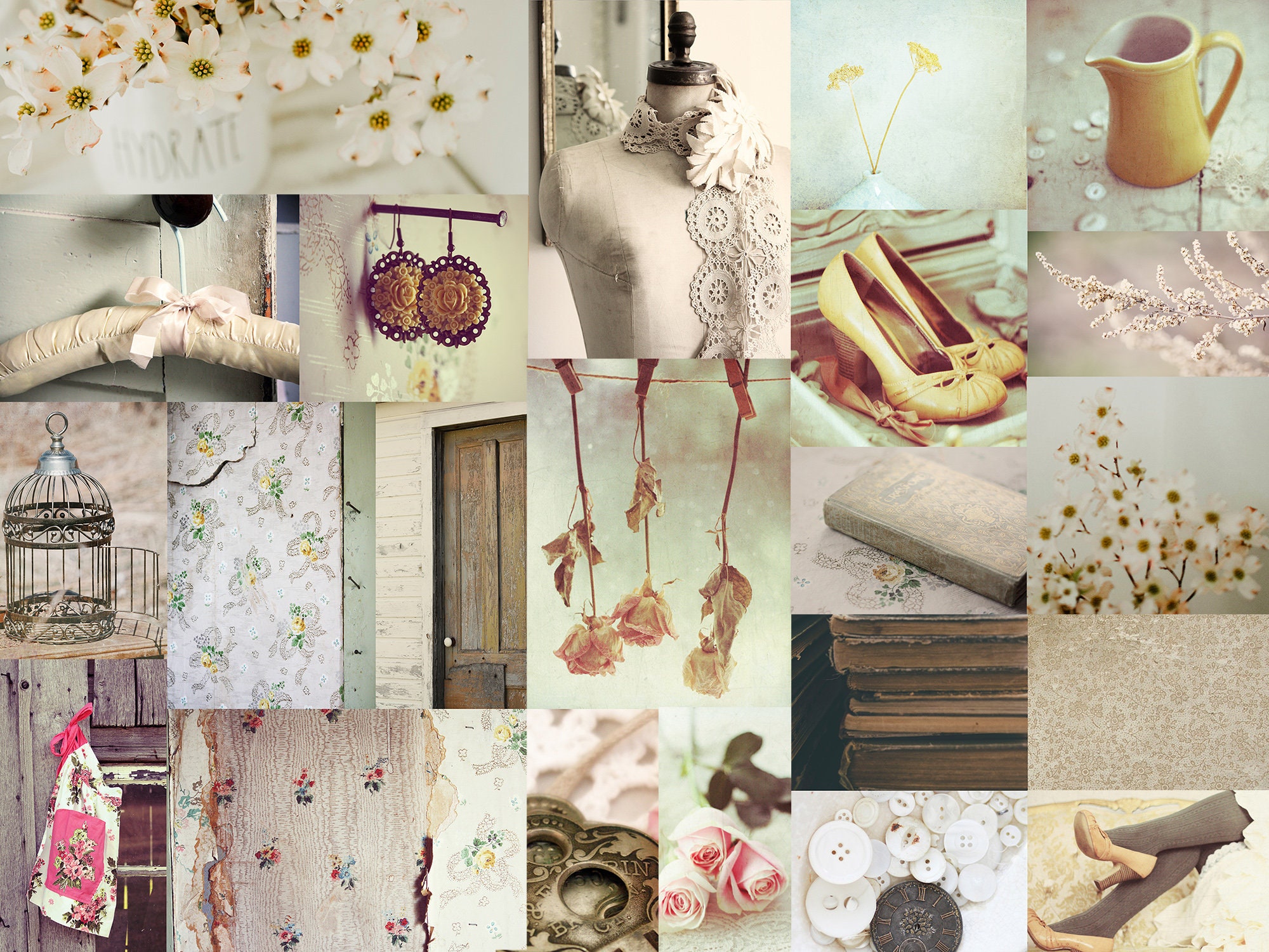 Feminine & Pretty Photography Collage Sheets for Art Junk Journals ...