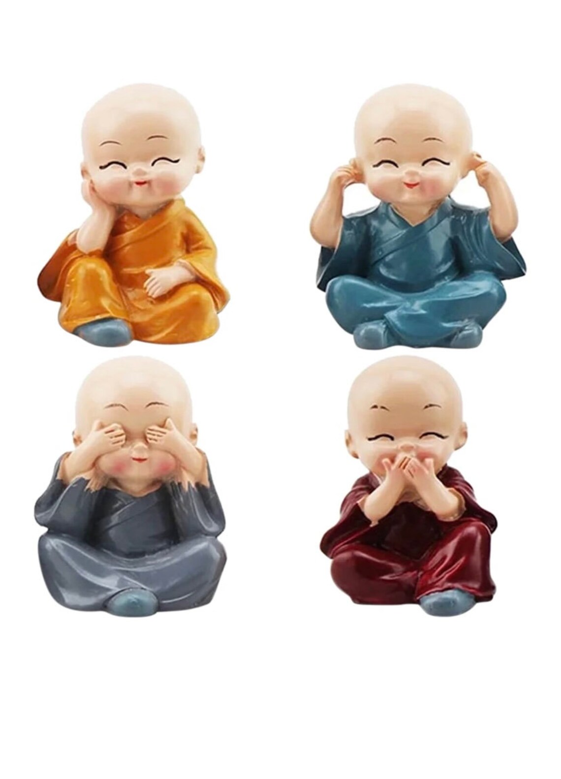 Buddha Monks Statues Showpiece for Wall Shelf Table Desktop | Etsy UK