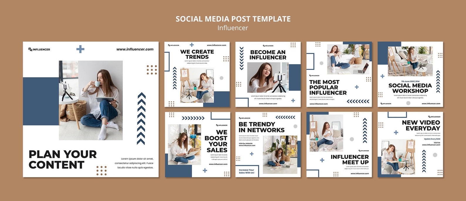 100 Editable Instagram Templates for Social Media Post - Etsy