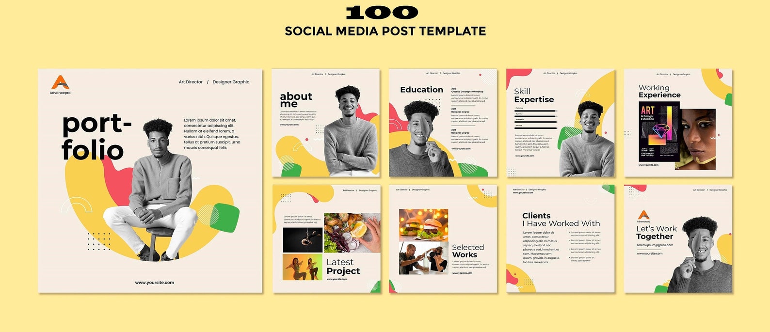 100 Editable Instagram Templates for Social Media Post - Etsy