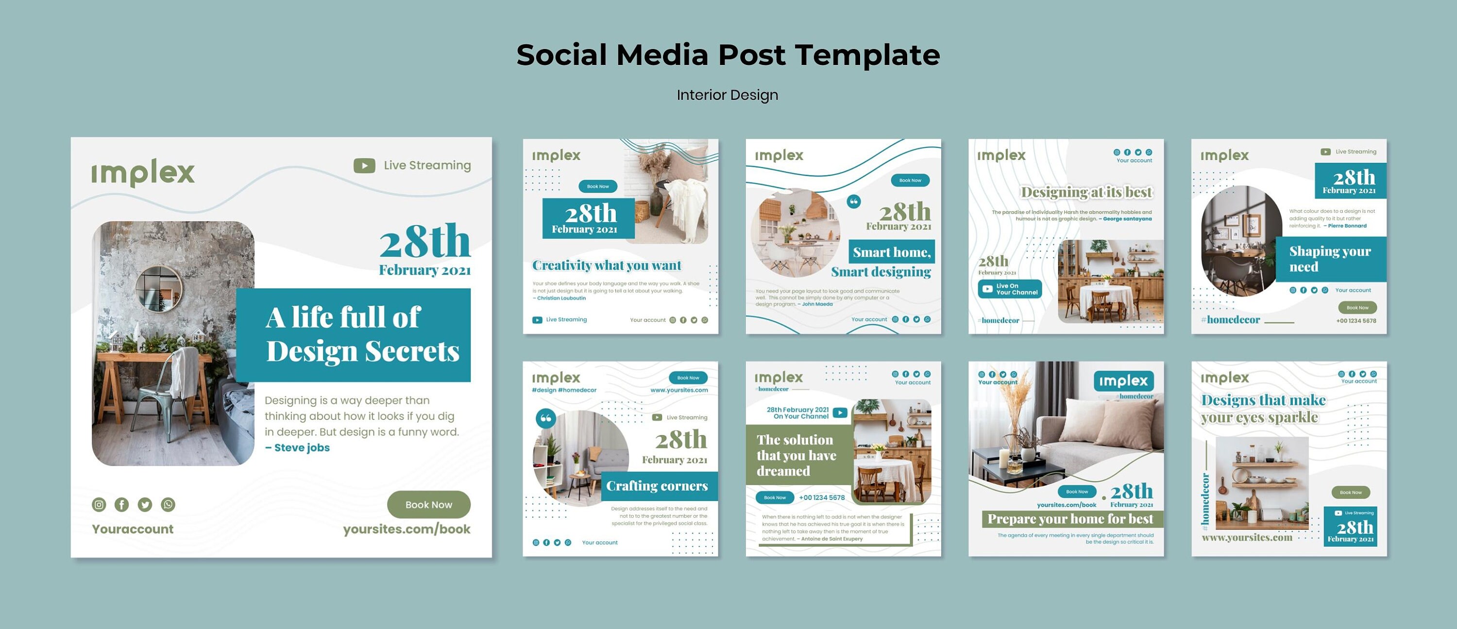 100 Editable Instagram Templates for Social Media Post - Etsy