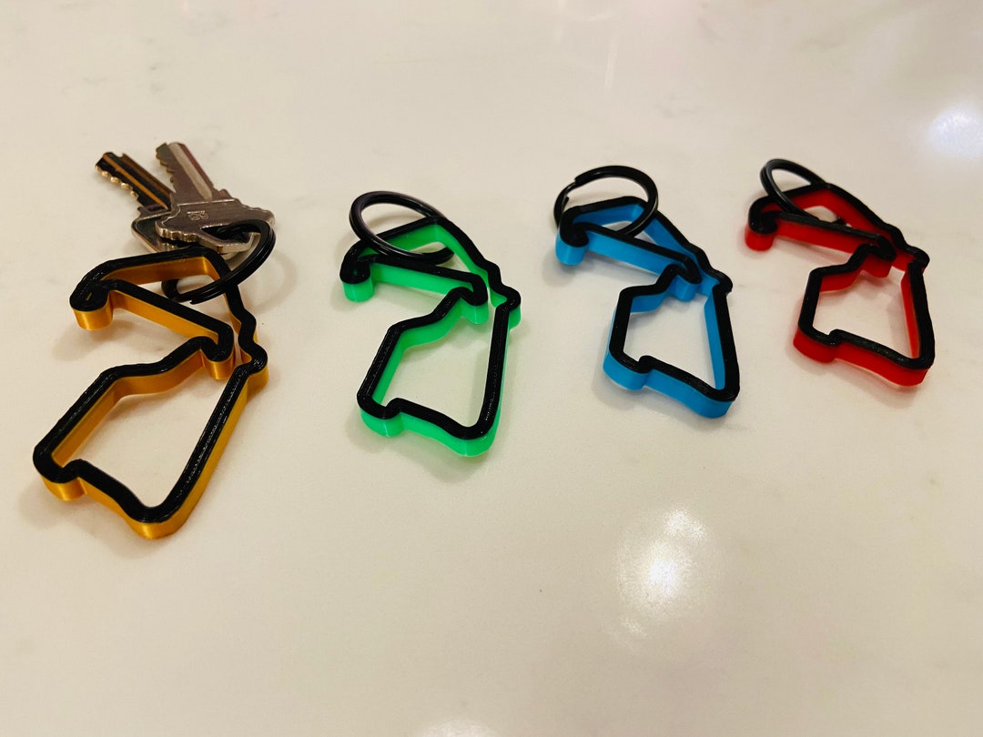 3D Multicolor Race Track Keychain - Popular Race Tracks From Around the ...