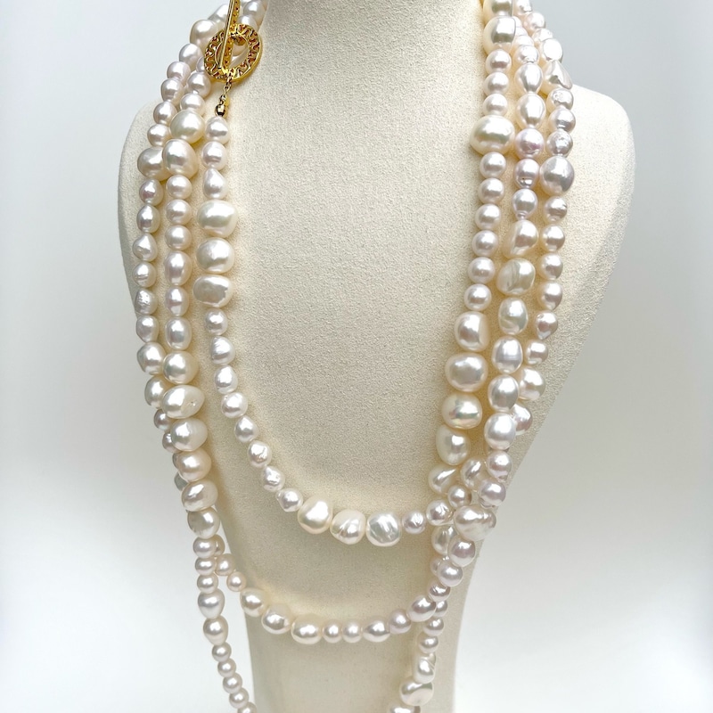 Long Pearl Necklace - Etsy