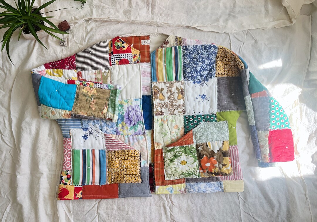Upcycled Quilt Jacket / Antique Tile - Etsy