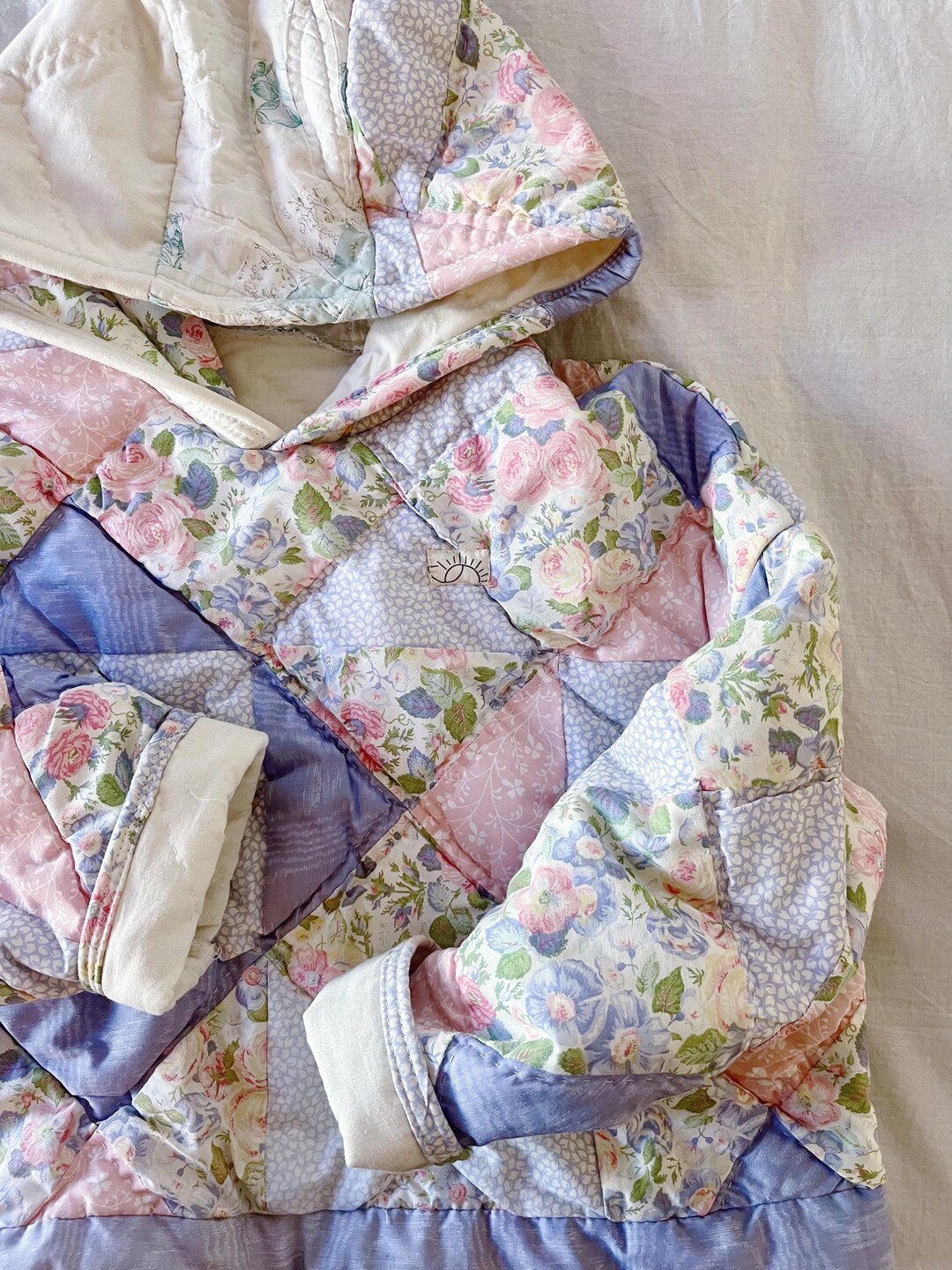 Upcycled Quilt Hoodie / Purple Puffer - Etsy