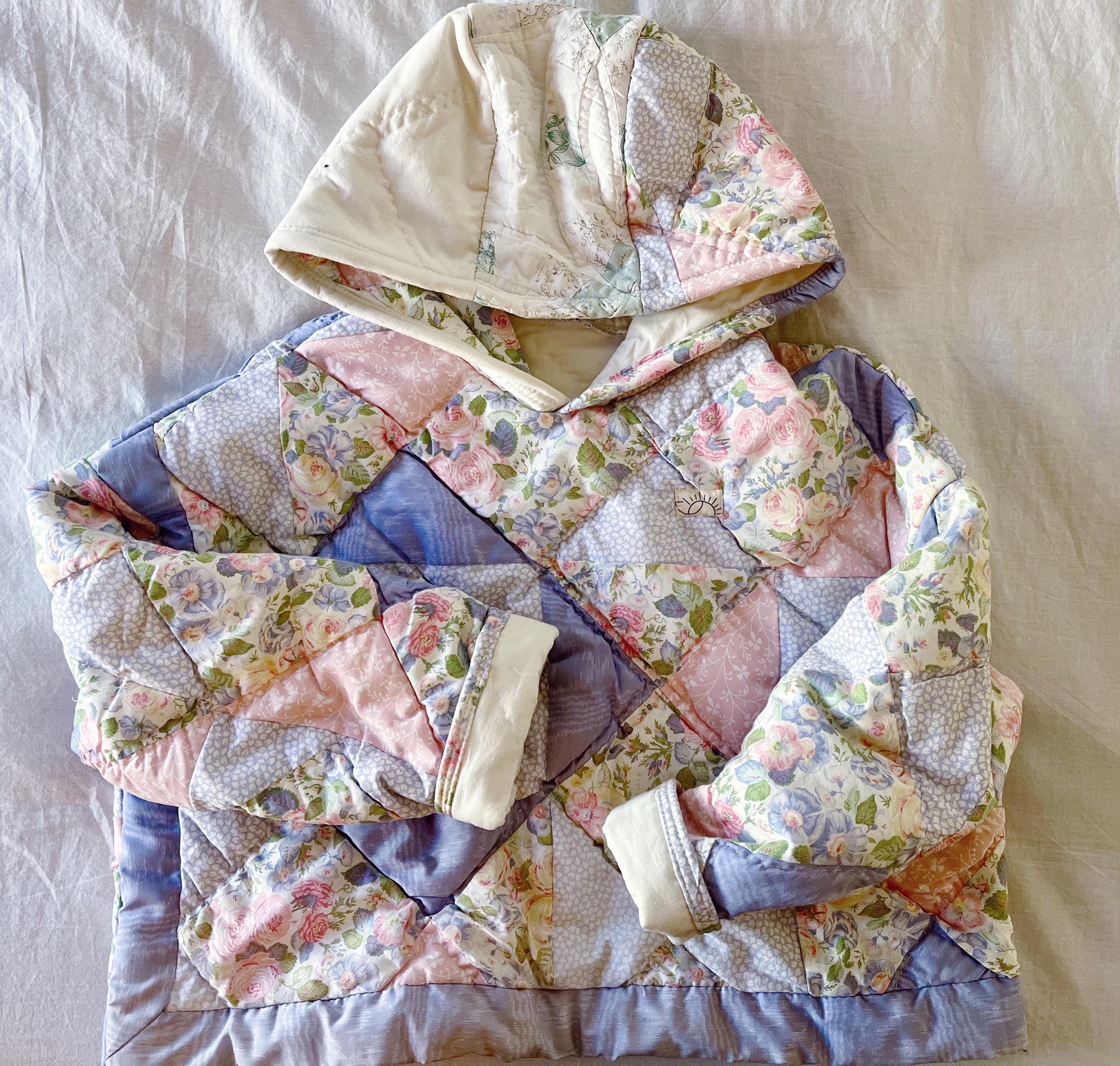 Upcycled Quilt Hoodie / Purple Puffer - Etsy
