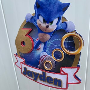 Sonic Topper|custom Name and Age|boy Party - Etsy