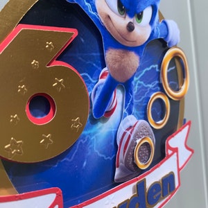 Sonic Topper|custom Name and Age|boy Party - Etsy