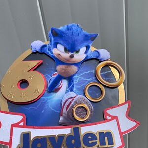 Sonic Topper|custom Name and Age|boy Party - Etsy