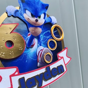 Sonic Topper|custom Name and Age|boy Party - Etsy