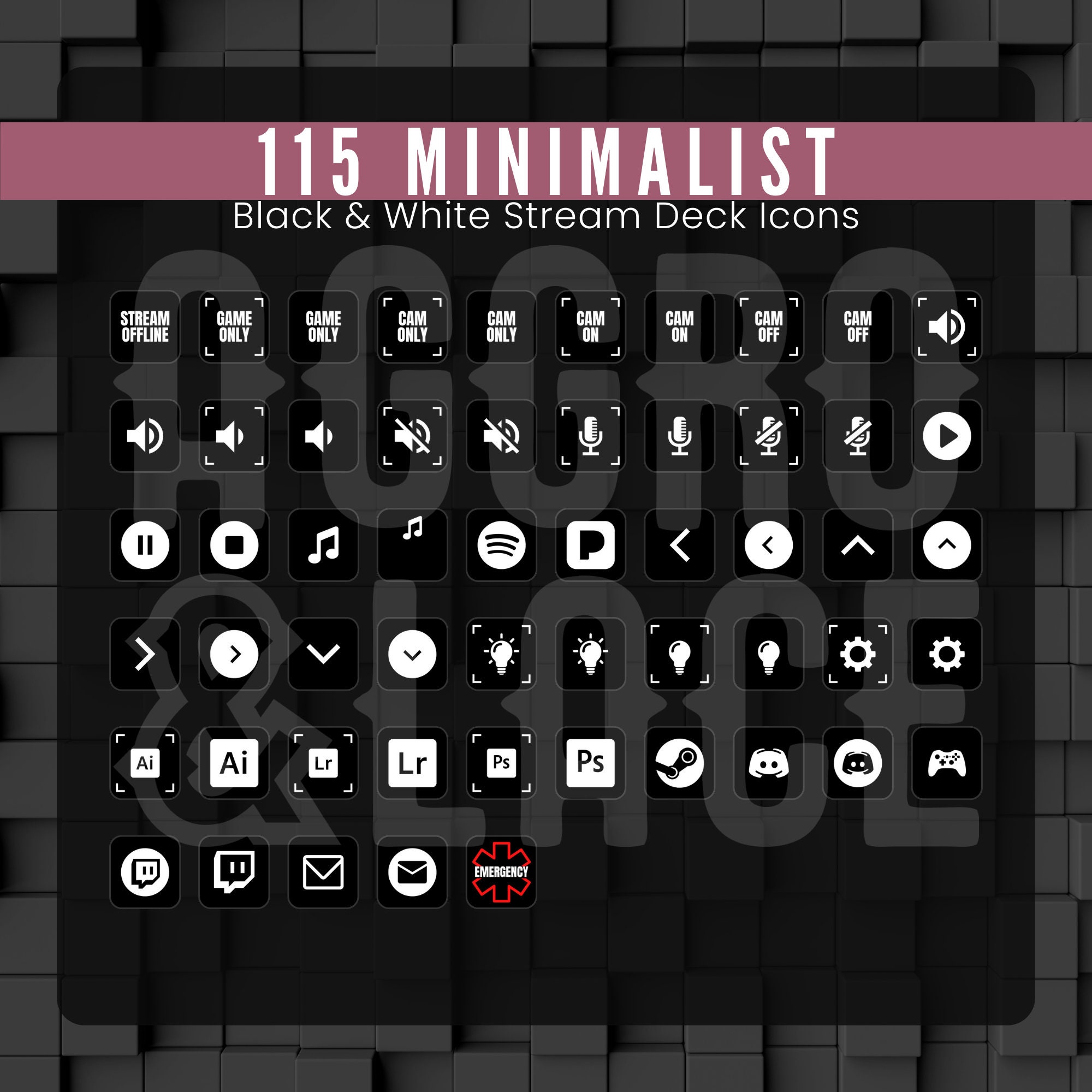 Minimalist Black & White | 115 Simple Icons + 3 Screen Savers for ...