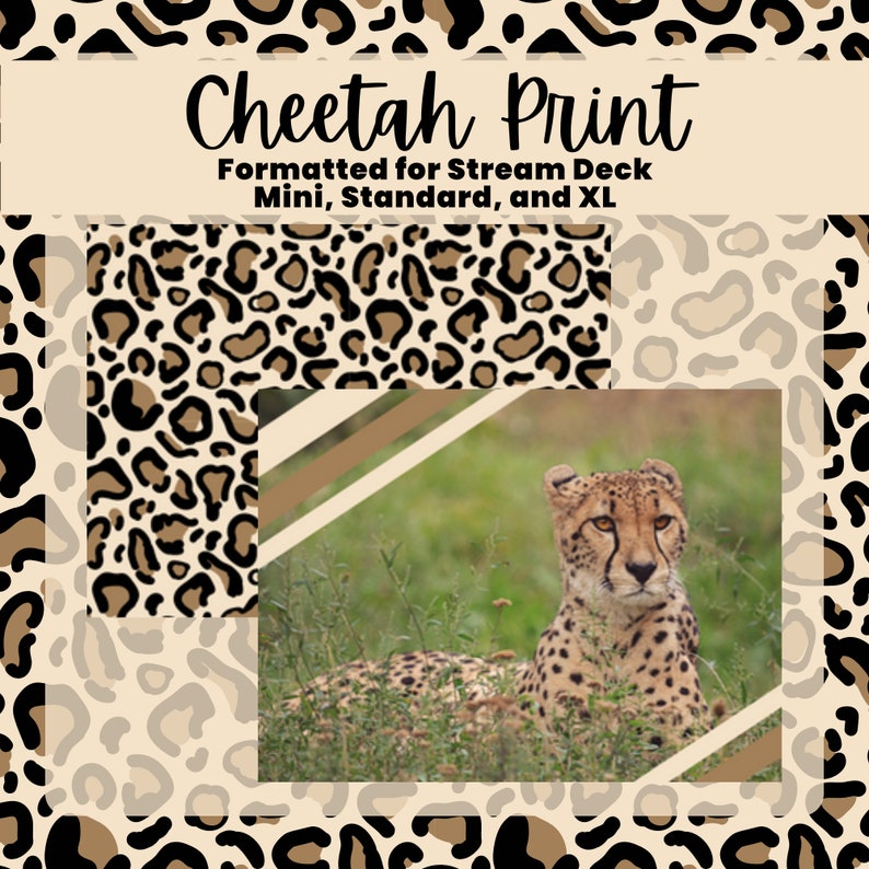 Cheetah Print | 80 Icons + 2 Screen Savers for Elgato Stream Deck ...