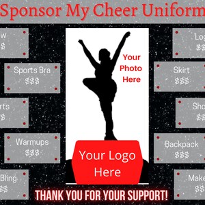 Sponsor My Cheer Uniform Template - Etsy