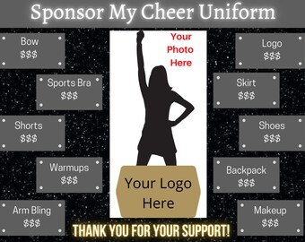 Sponsor My Uniform Cheer Template | Etsy