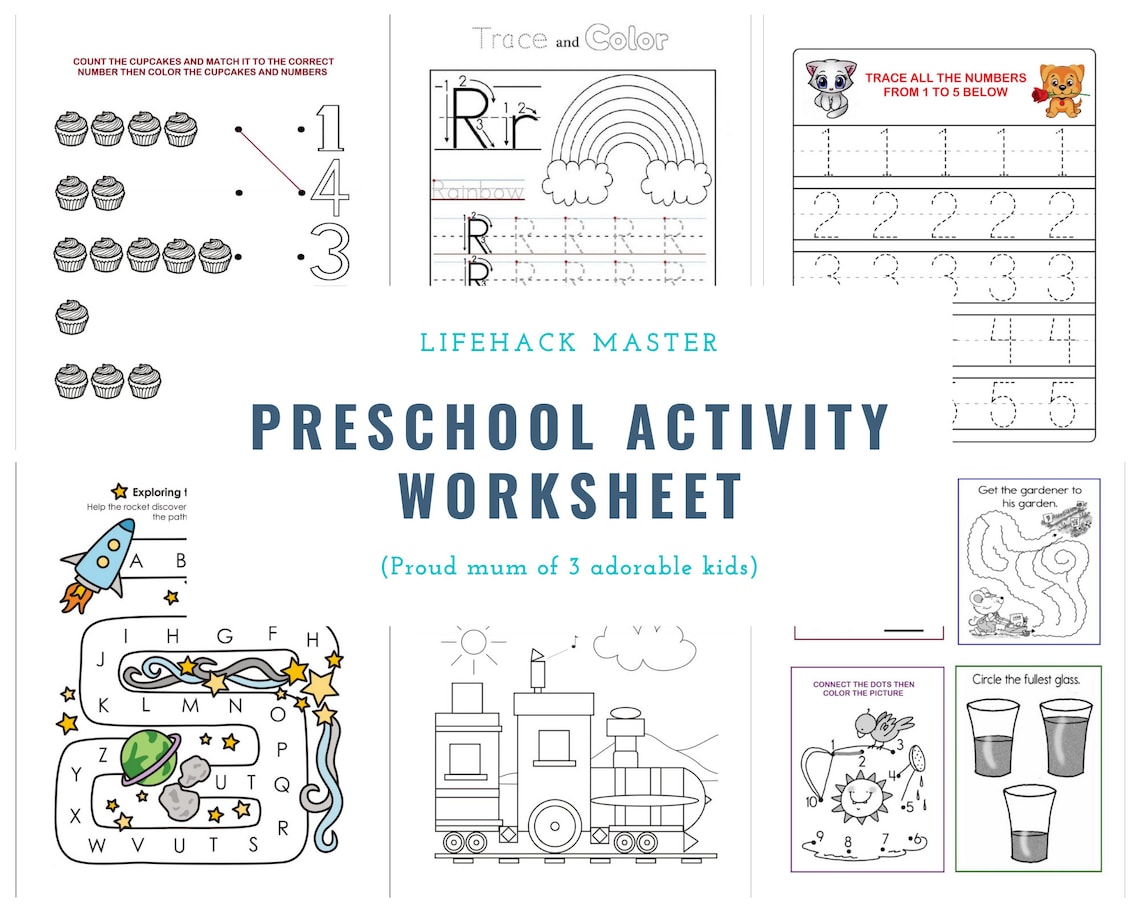 Preschool Learning Activity Worksheets Instant Download | Etsy