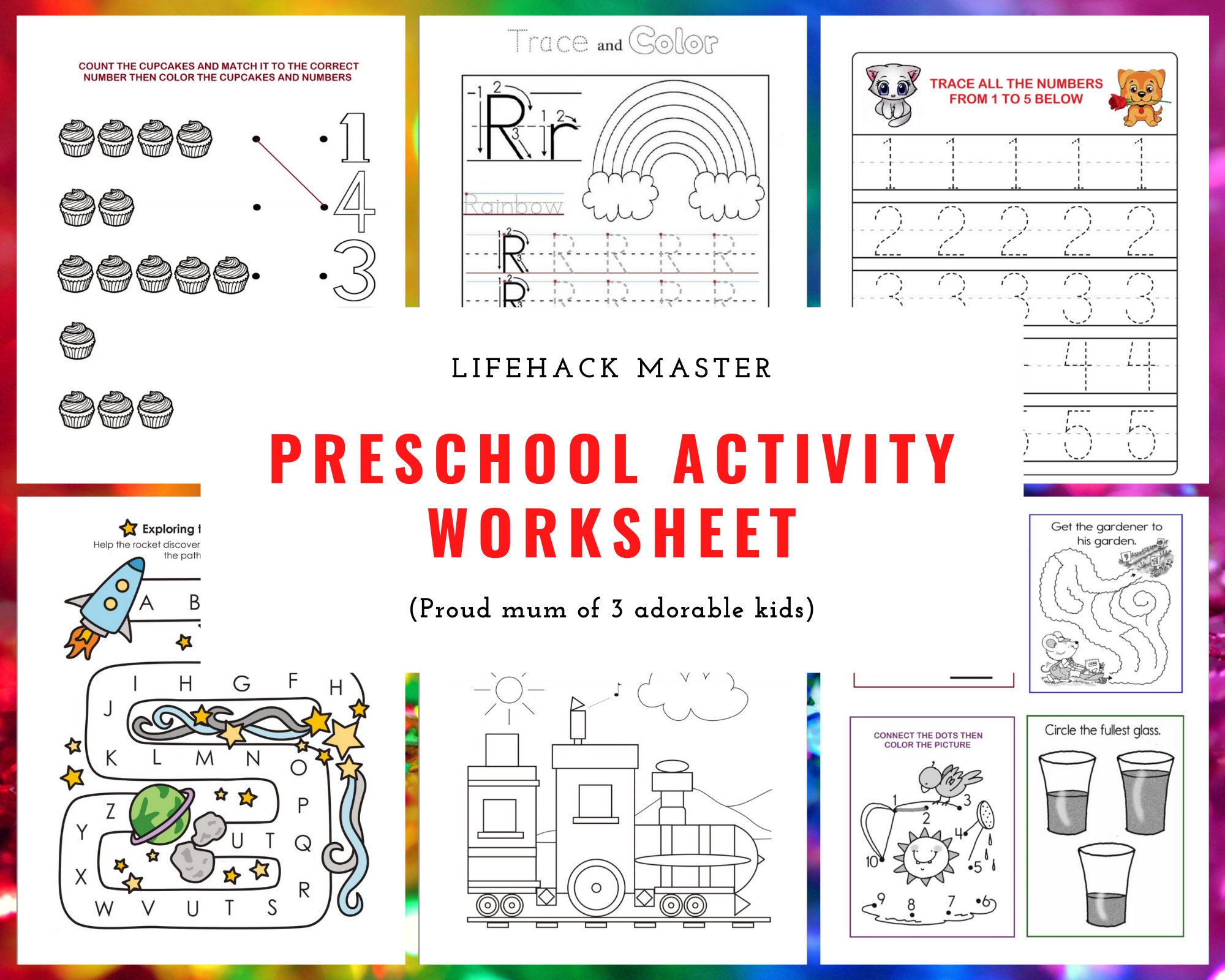 Preschool Learning Activity Worksheets Instant Download Digital Copy ...