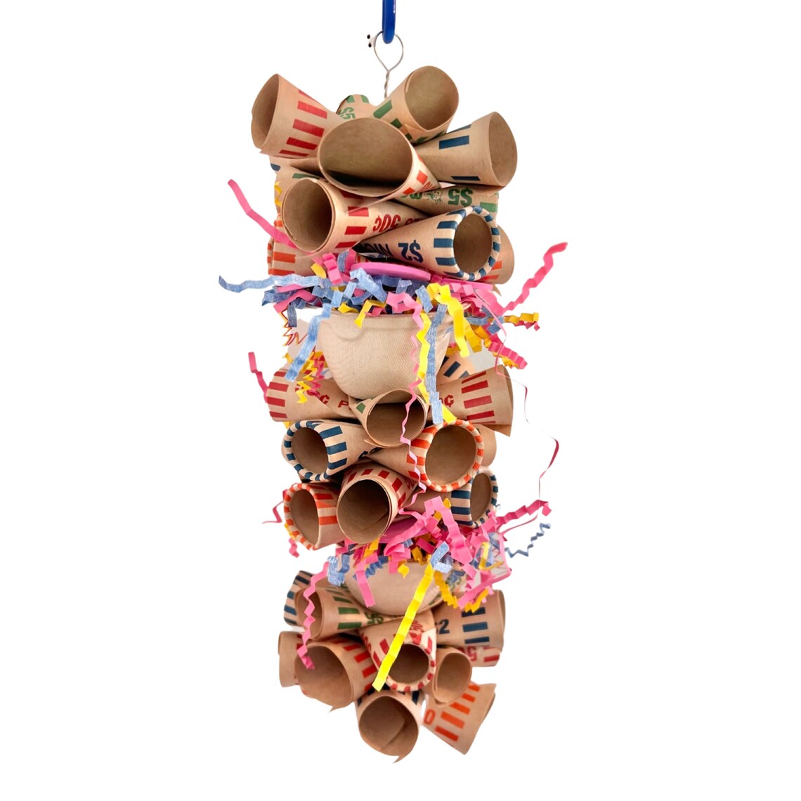 Money Cups Bird/parrot Toy- Coin Rolls, Foam Flowers, Plant Fiber Cups ...