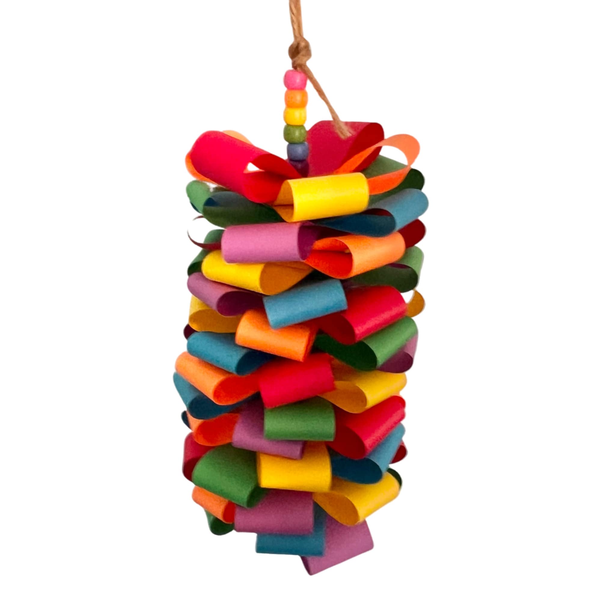 Rainbow Paper Shredder Bird/parrot Toy- Paper, Pony Beads. Great for ...