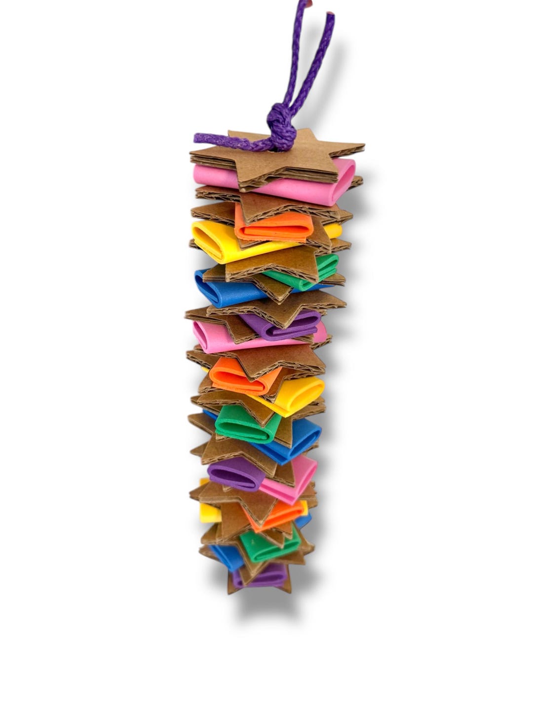 Cardboard Star Chew Tower- Bird Toy Made From Cardboard Stars, Foam ...