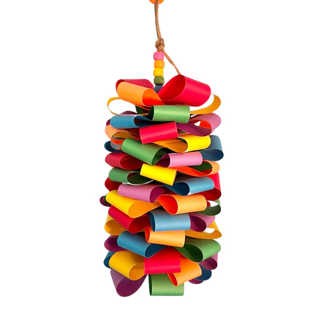 Rainbow Paper Shredder Bird/parrot Toy- Paper, Pony Beads. Great for ...