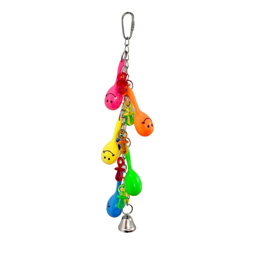Mini Maraca/rattle Busy Chain- 5 Mini Maracas, 10 Pacifiers and a Bell ...