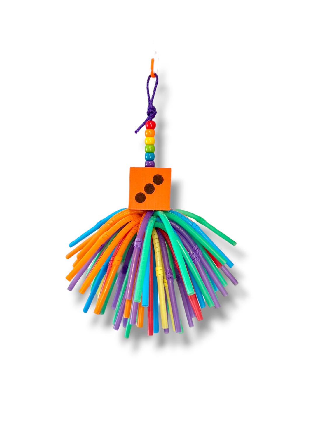 NEW Springy Straw Bird/parrot Toy- Spiral Straws, Foam Dice, Jumbo ...