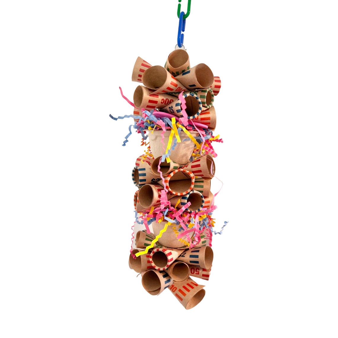 Money Cups Bird/parrot Toy- Coin Rolls, Foam Flowers, Plant Fiber Cups ...