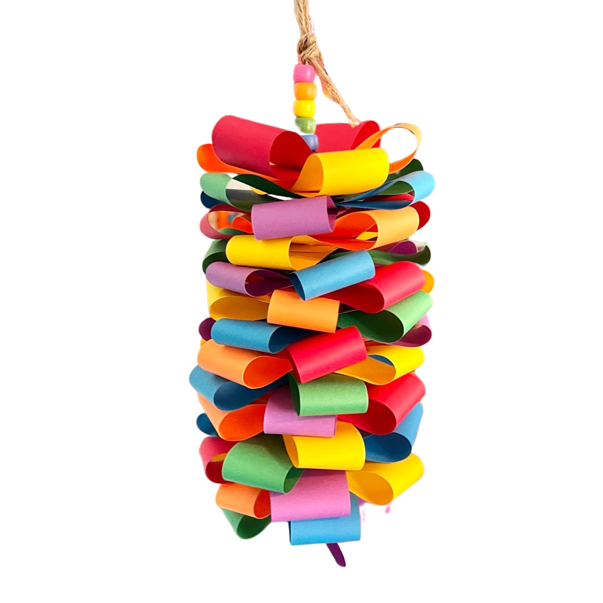 Rainbow Paper Shredder Bird/parrot Toy- Paper, Pony Beads. Great for ...