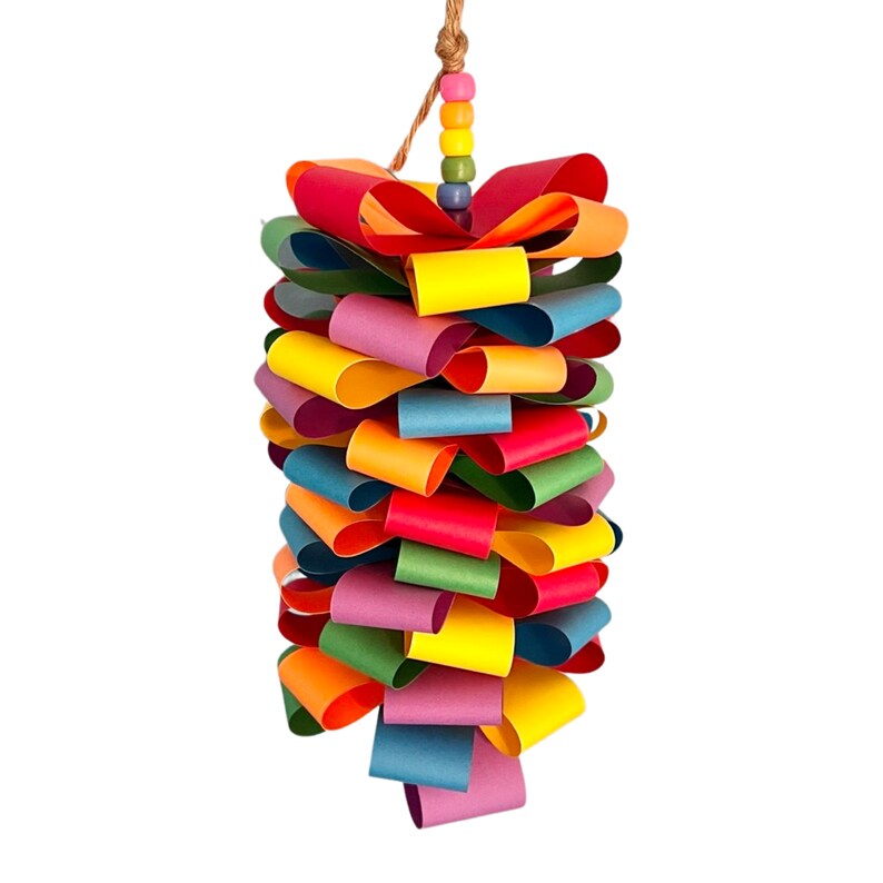 Rainbow Paper Shredder Bird/parrot Toy- Paper, Pony Beads. Great for ...